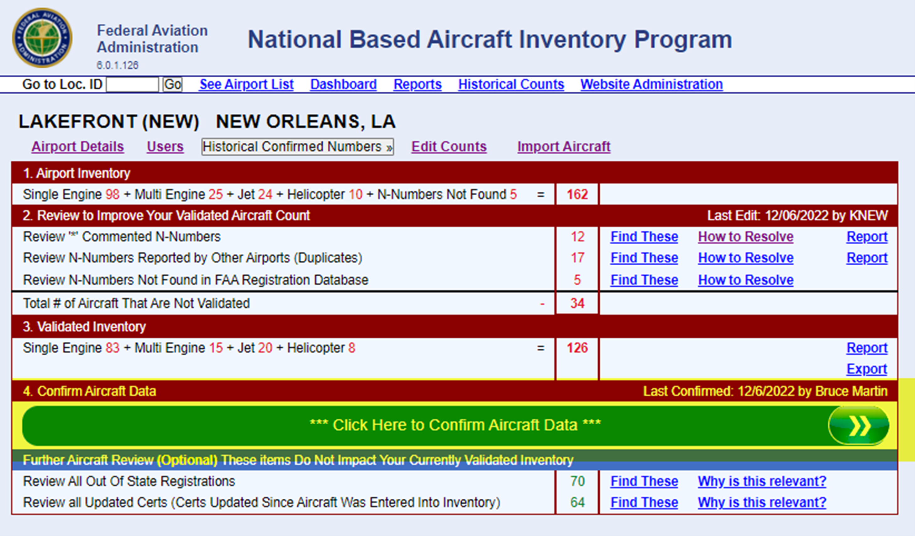 National Based Aircraft Inventory - FAQ